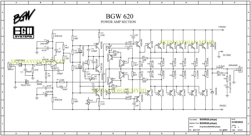 SKEMA POWER BGW 620 - AUDIO SCHEMATICS COLLECTIONAUDIO SCHEMATICS ...