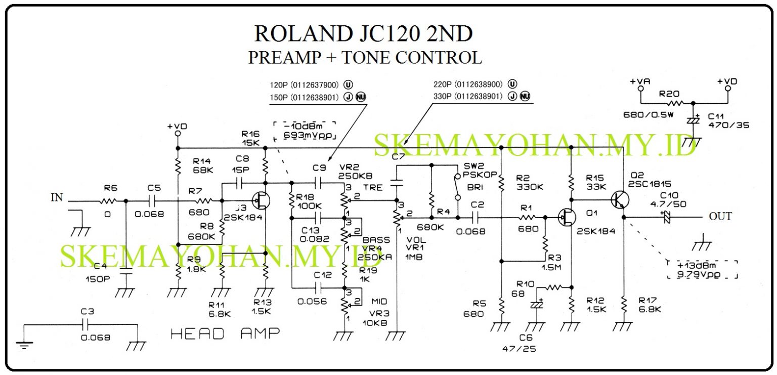 PREAMP TONE CONTROL ROLAND - AUDIO SCHEMATICS COLLECTIONAUDIO ...
