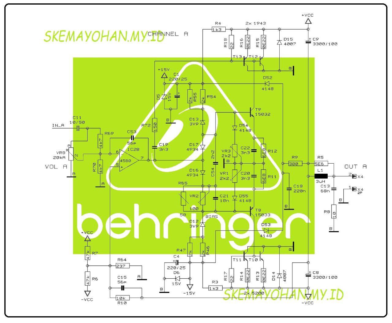 GROUNDED OUTPUT 500W BEHRINGER - AUDIO SCHEMATICS COLLECTIONAUDIO ...