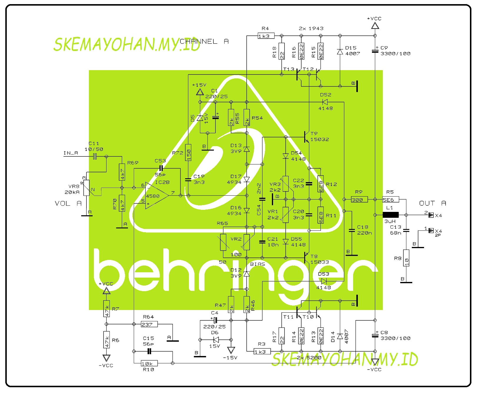GROUNDED OUTPUT 500W BEHRINGER - AUDIO SCHEMATICS COLLECTIONAUDIO ...
