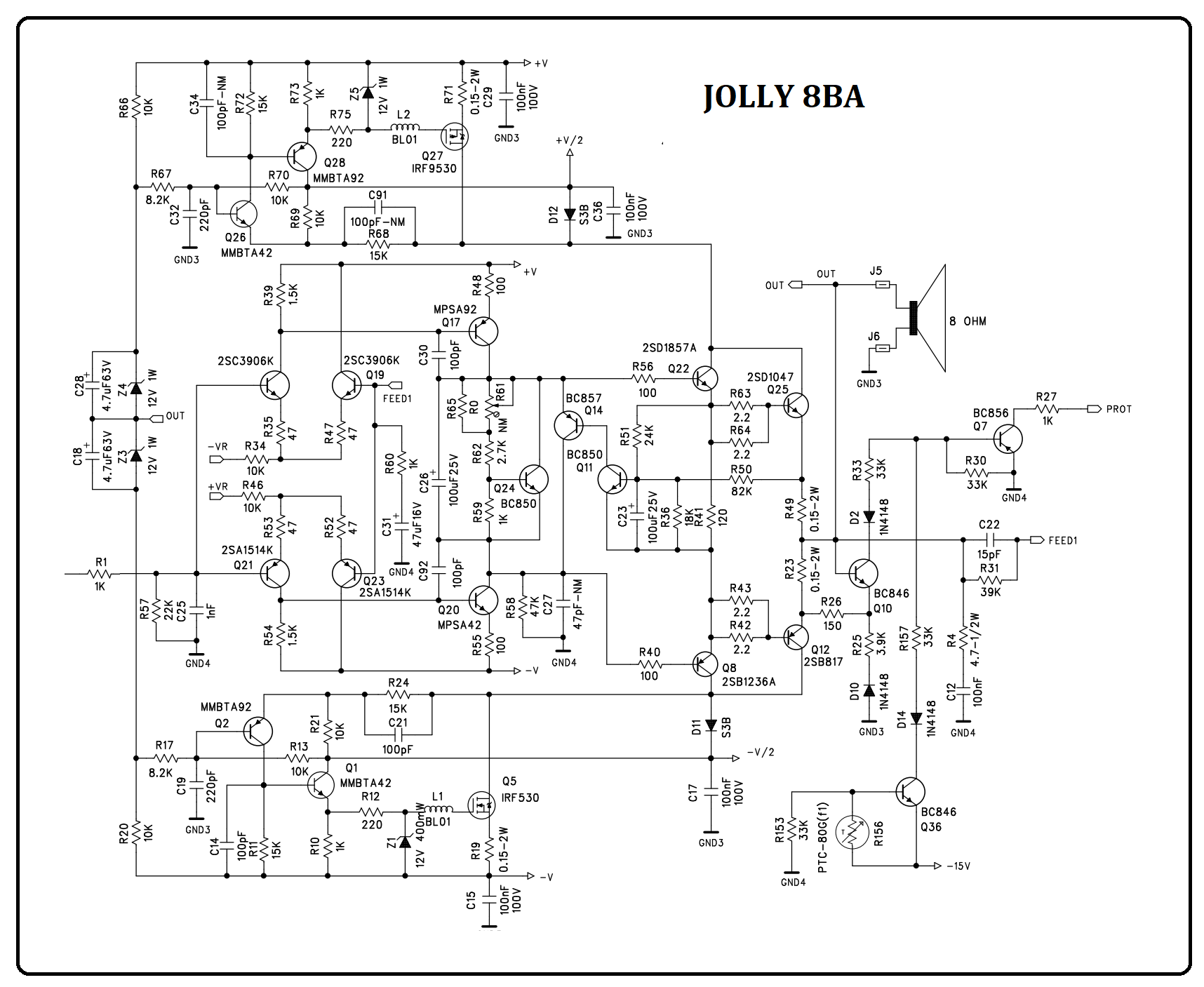 MODIFIKASI POWER KELAS H KE 1000W JOLLY 8BAAUDIO SCHEMATICS COLLECTION